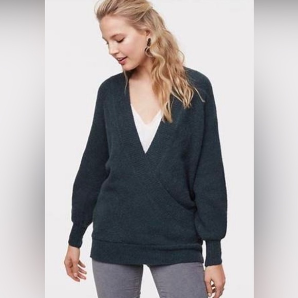 LOFT | Sweaters | Nwt Loft Wrap Tunic Sweater Beautiful Green Color ...
